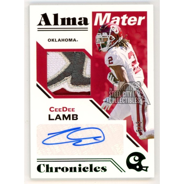 CeeDee Lamb 2020 Panini Chronicles Alma Mater Autograph Rookie Patch ...