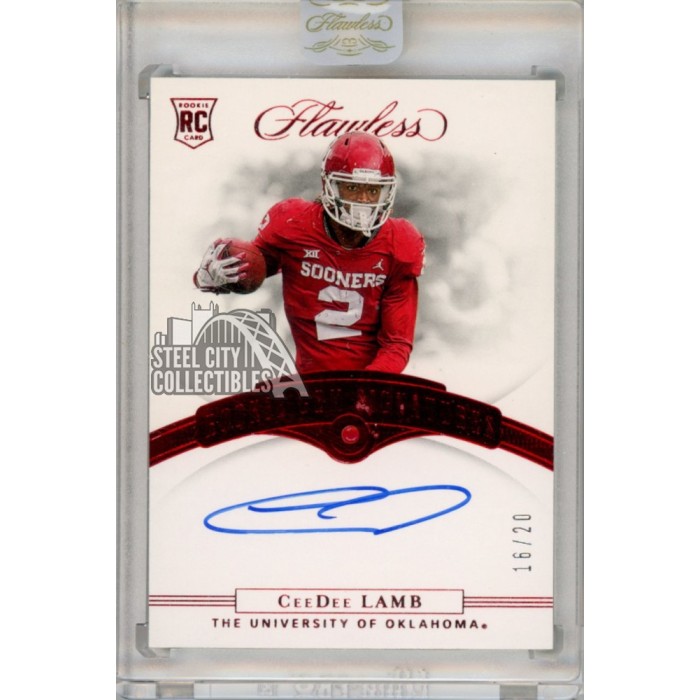 CeeDee Lamb 2020 Panini Flawless Collegiate Ruby Autograph Rookie Card ...