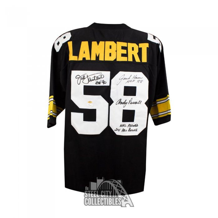 Russell, Ham, Lambert Autographed Custom Black Football Jersey JSA (C ...