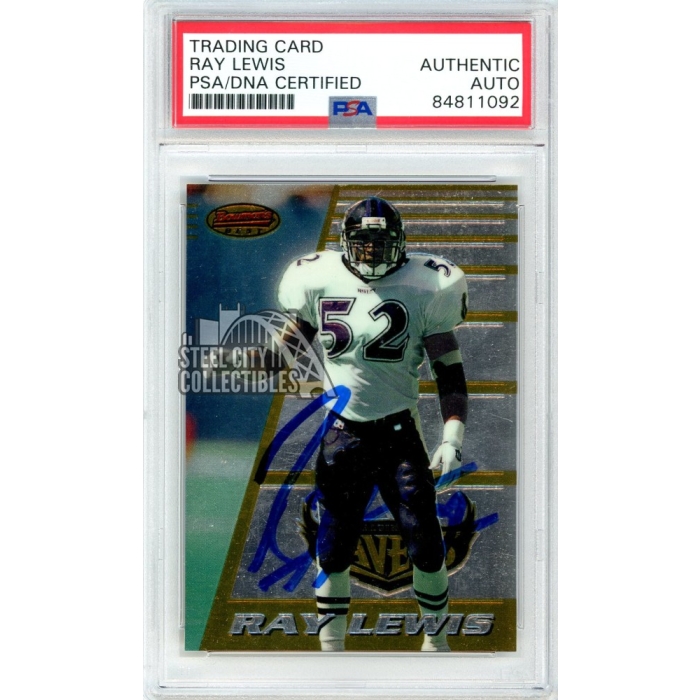 Ray Lewis 1996 Bowman's Best Autograph Rookie Card #164 PSA/DNA | Steel ...