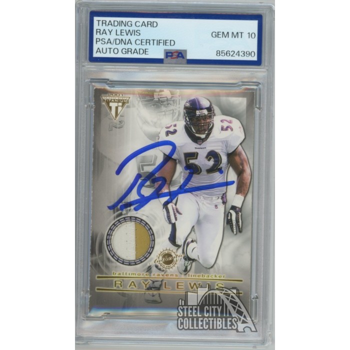 Ray Lewis Bryan Cox 2001 Pacific Titanium Autograph Patch Card #49 ...