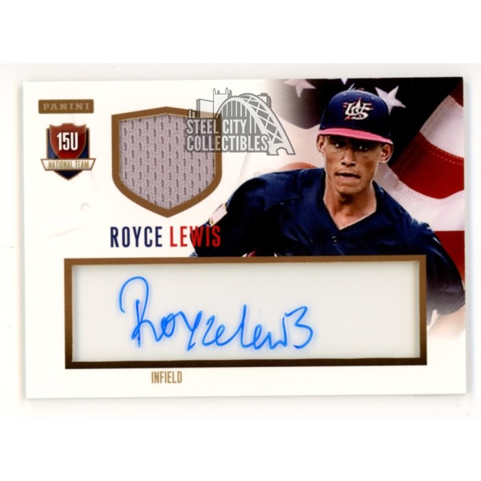 Royce Lewis 2014 Panini USA Autograph Jersey Card #51 92/99 | Steel ...