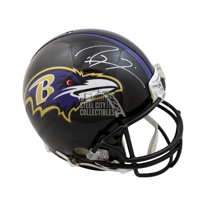 Ray Lewis Autographed Ravens Authentic Full-Size Football Helmet - JSA ...
