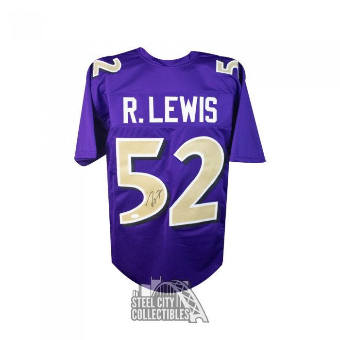 Ray Lewis Autographed Baltimore Custom Football Jersey - JSA COA ...