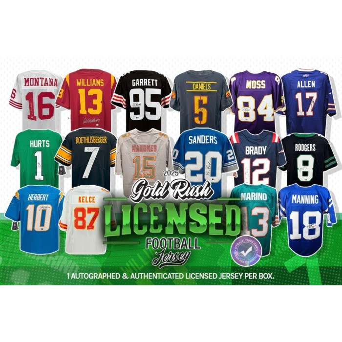 2025 Gold Rush Autographed Licensed Football Jersey Edition Box | Steel ...
