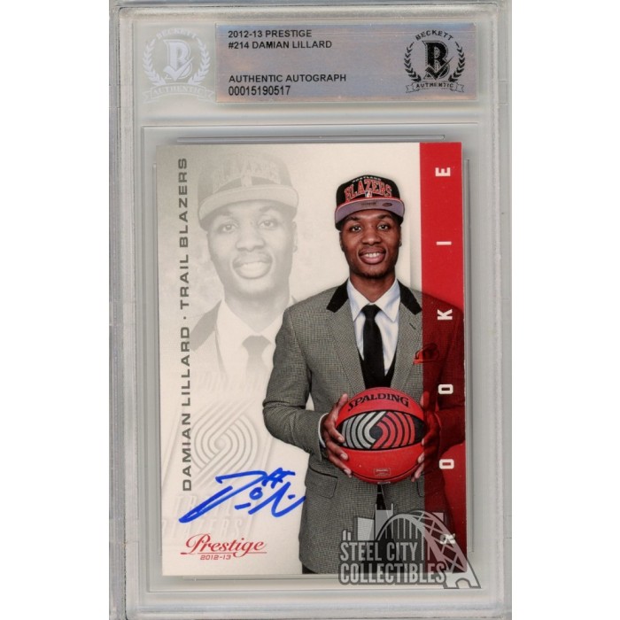 Damian Lillard 2012-13 Panini Prestige Autograph Rookie Card #214 BAS ...