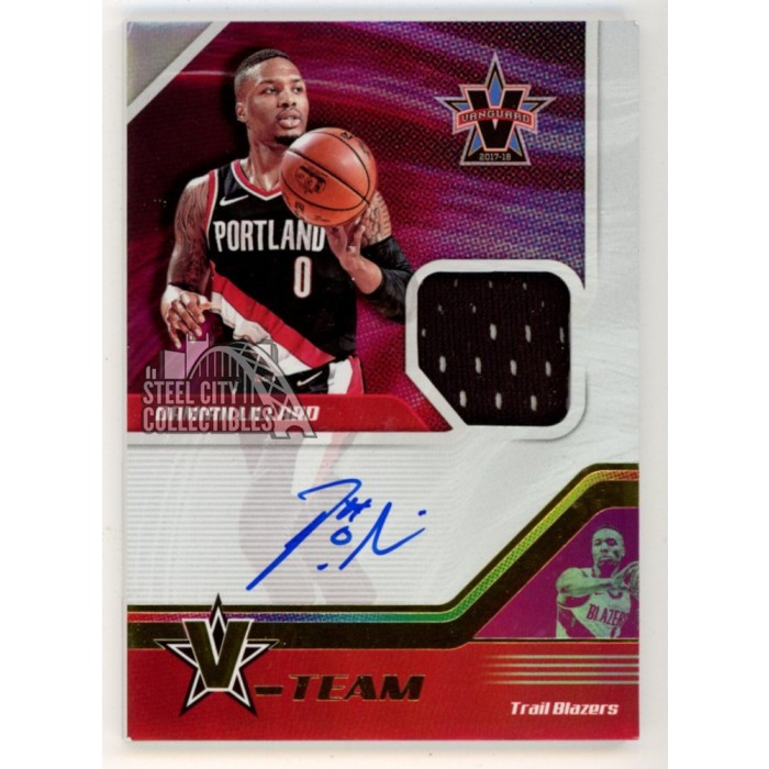 Damian Lillard 2017-18 Panini Vanguard Autograph Jersey Card #VT-DLL 21 ...