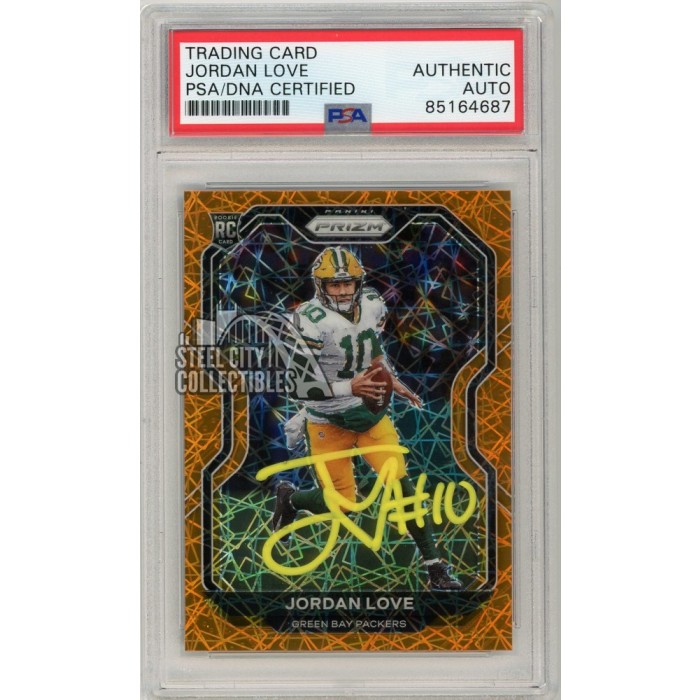 Jordan Love 2020 Panini Prizm Orange Lazer Autograph Rookie Card #363 ...