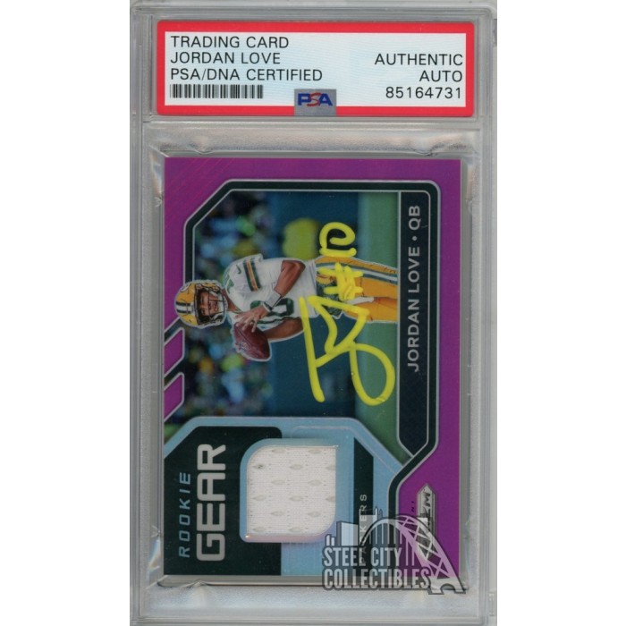 Jordan Love 2020 Panini Prizm Pink Rookie Gear Jersey Autograph Card #5 ...