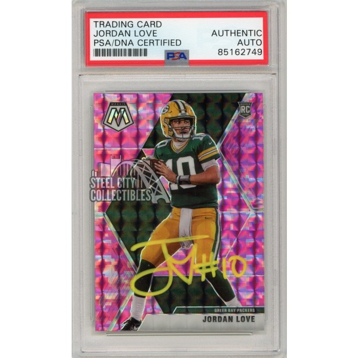 Jordan Love 2020 Panini Mosaic Pink Camo Autograph Rookie Card #211 PSA ...