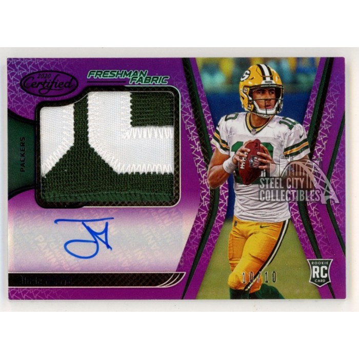 Jordan Love 2020 Panini Certified Purple Autograph Rookie Patch Card ...