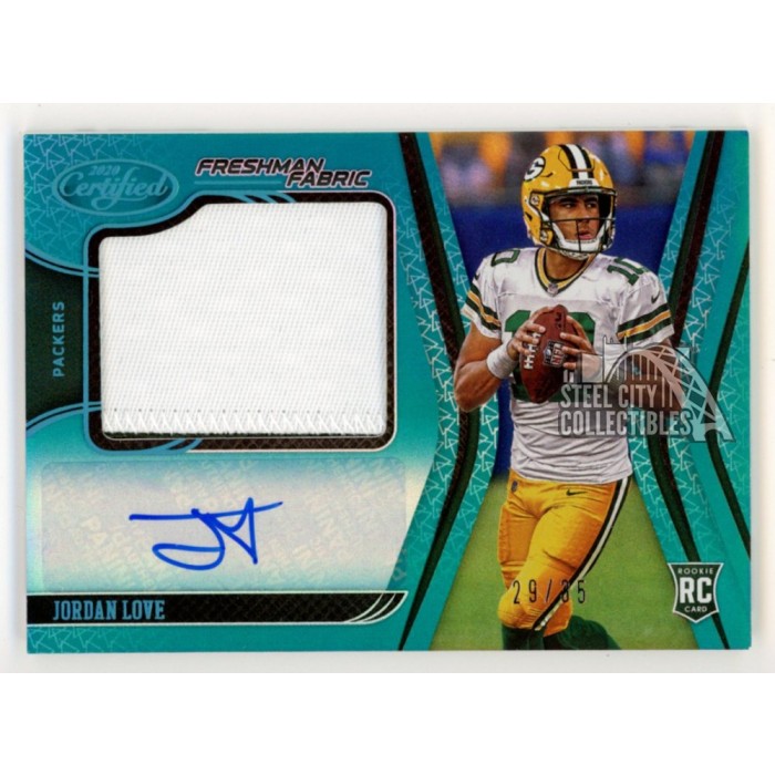 Jordan Love 2020 Panini Certified Teal Autograph Rookie Patch Card #204 ...