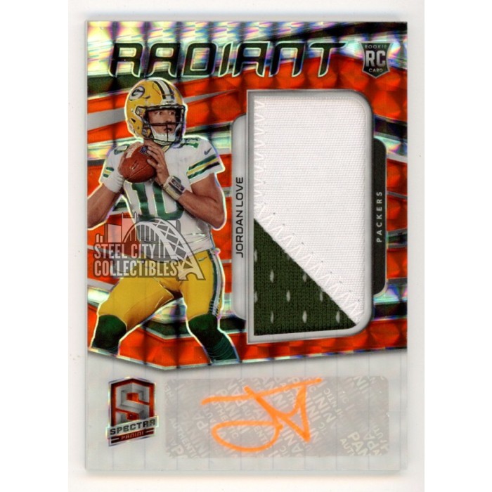 Jordan Love 2020 Panini Spectra Orange Radiant Autograph Rookie Patch ...