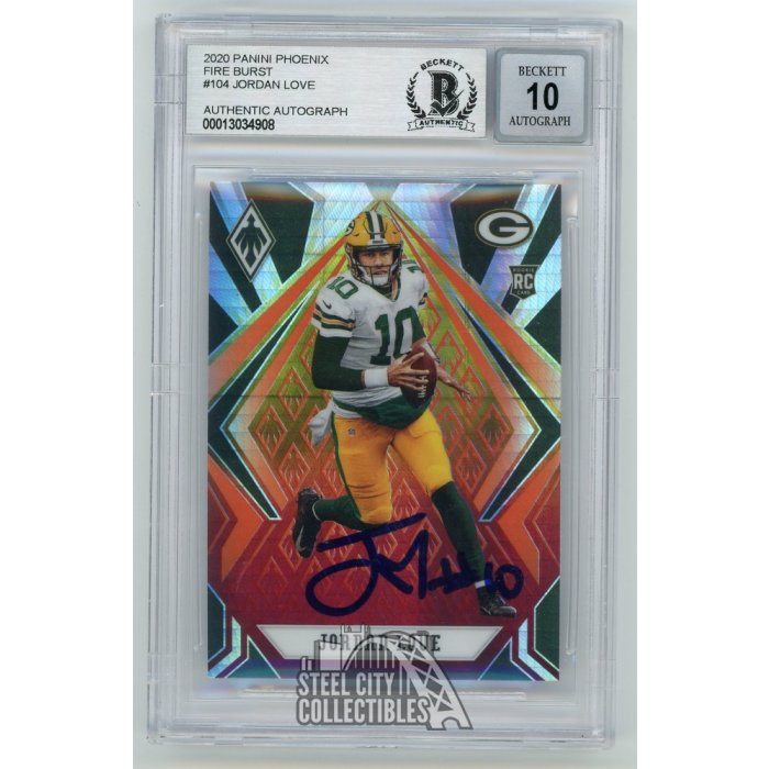 Jordan Love 2020 Panini Phoenix Fire Burst Autographed Rookie Card #104 ...