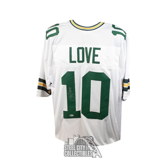 Jordan Love Autographed Green Bay Custom White Football Jersey - BAS ...