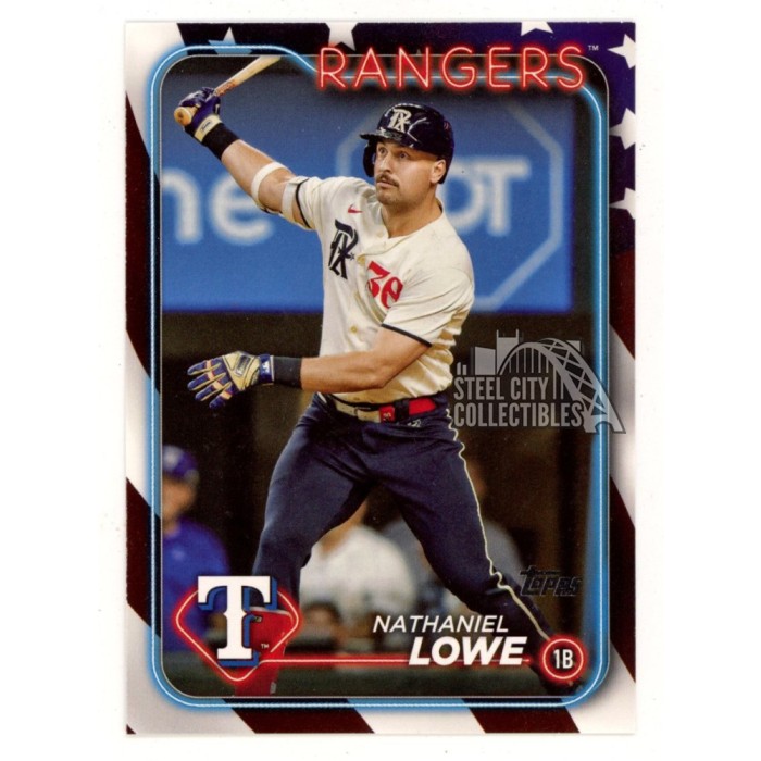 Nathaniel Lowe 2024 Topps USA Flag Independence Day Card #174 38/76 ...
