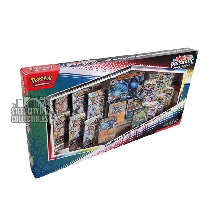 Pokemon Scarlet & Violet Prismatic Evolutions Lucario ex & Tyranitar ex ...