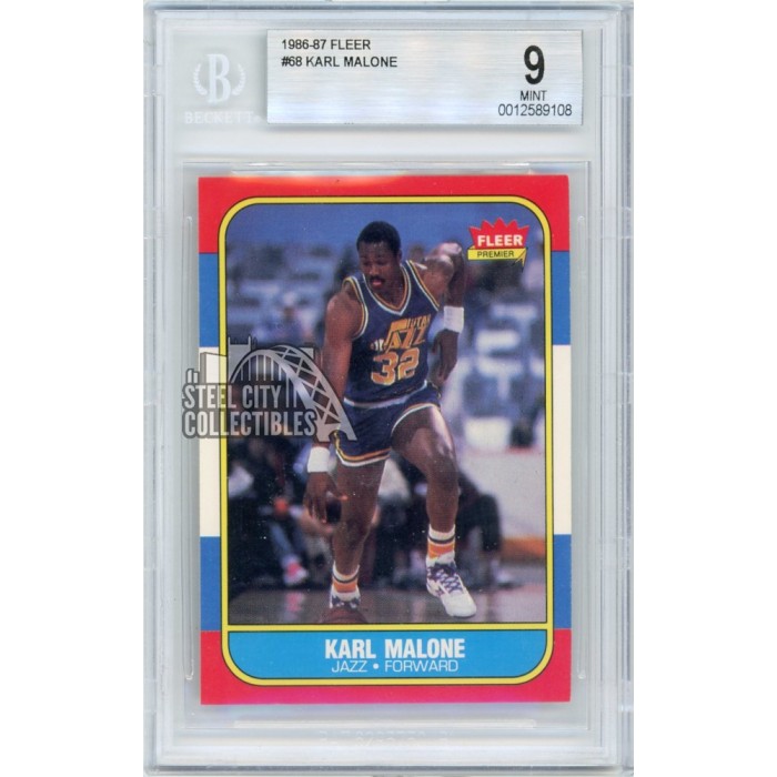 Karl Malone 1986-87 Fleer Basketball Rookie Card BGS 9 | Steel City ...