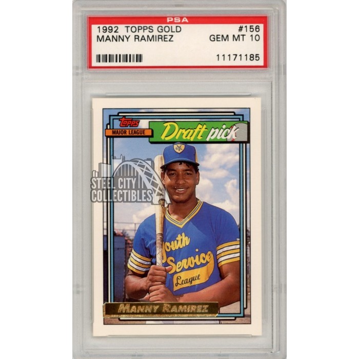 Manny Ramirez 1992 Topps Gold Baseball Rookie Card #156 PSA 10 Gem Mint ...