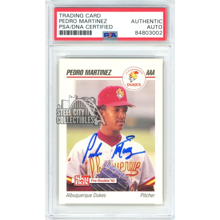 Pedro Martinez 1992 Skybox Autograph Autograph Rookie Card #5 PSA/DNA ...