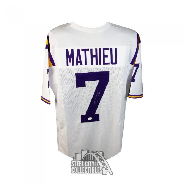Tyrann Mathieu Autographed LSU Custom White Football Jersey - JSA COA ...