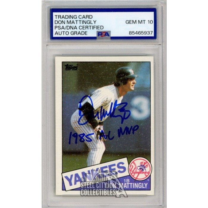Don Mattingly 1985 Topps 1985 AL MVP Autograph Card #665 PSA/DNA 10 ...