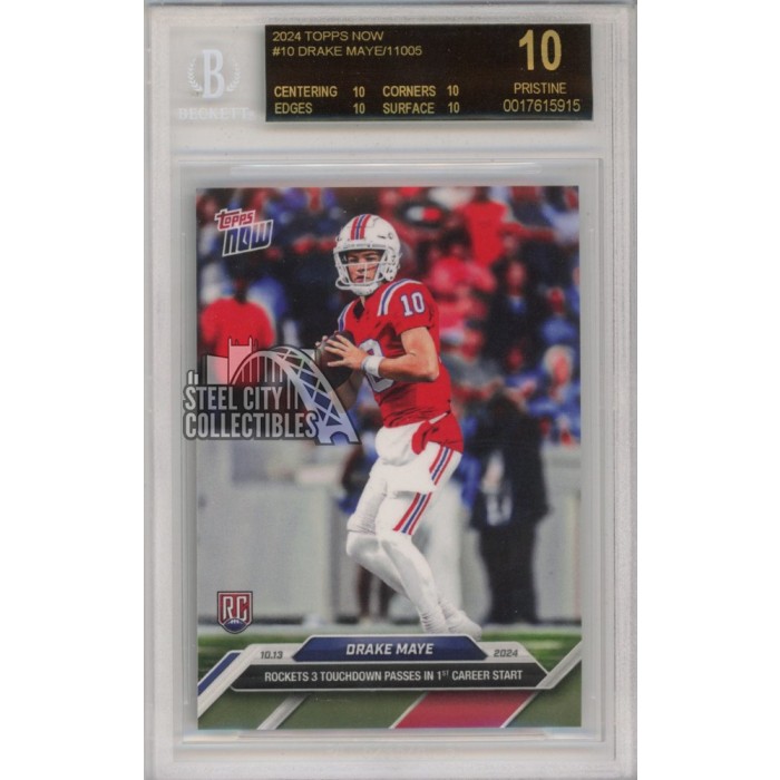 Drake Maye 2024 Topps Now Football Rookie Card RC #10 BGS 10 Black ...