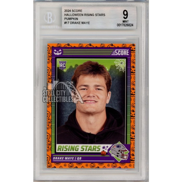 Drake Maye 2024 Panini Score-A-Treat Pumpkin Rookie Card #17 BGS 9 ...