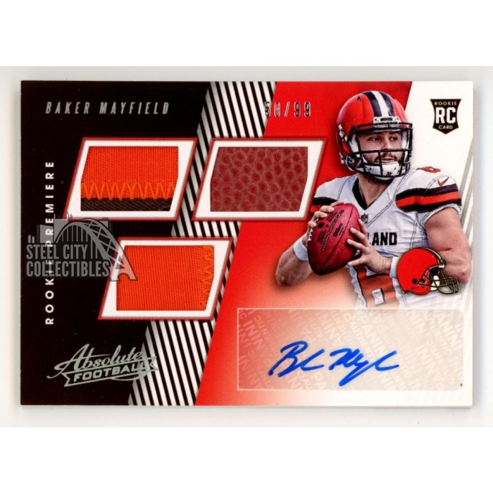 Baker Mayfield 2018 Panini Absolute Autograph Rookie Patch Card #153 50 ...