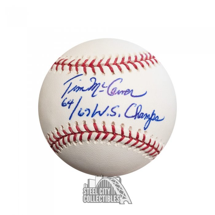 Tim McCarver 64/67 WS Champs Autographed Official MLB Baseball - PSA ...