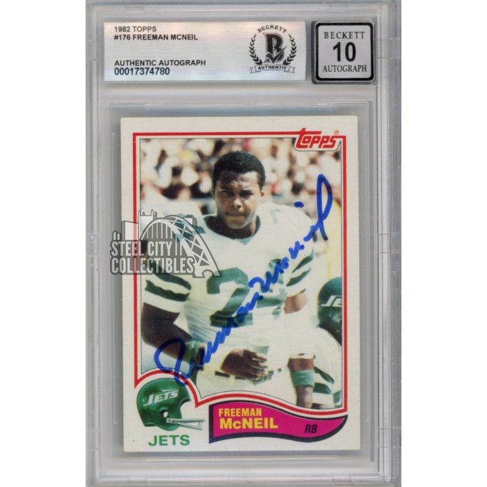 Freeman McNeil 1982 Topps Autograph Card #176 BAS 10 | Steel City ...