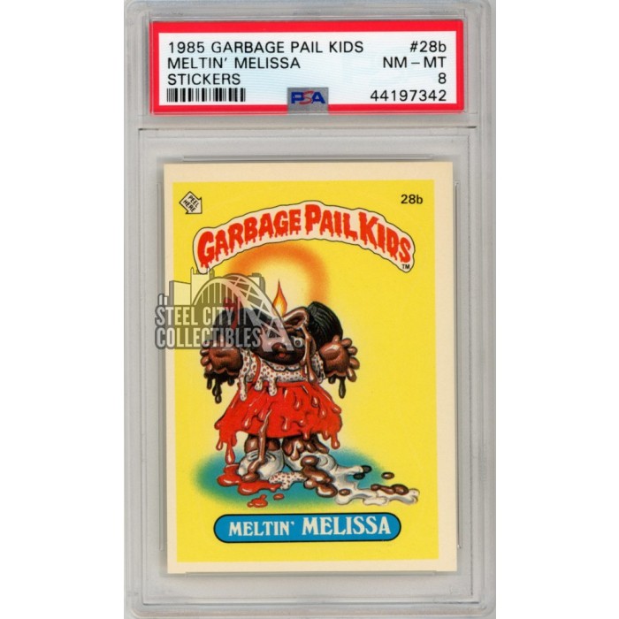Meltin' Melissa 1985 Garbage Pail Kids Sticker Card #28b PSA 8 | Steel ...