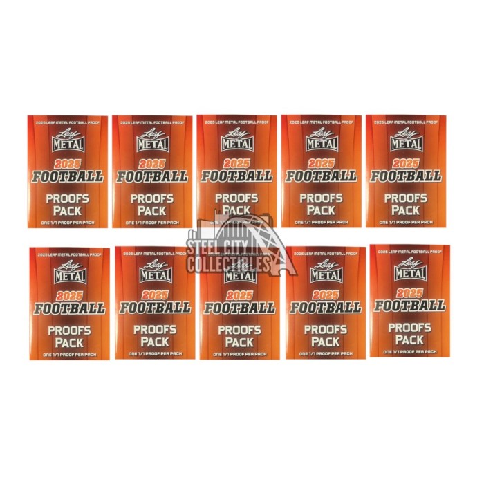 2025 Leaf Metal Football 1/1 Pre-Production Proof 10-Pack Lot | Steel ...