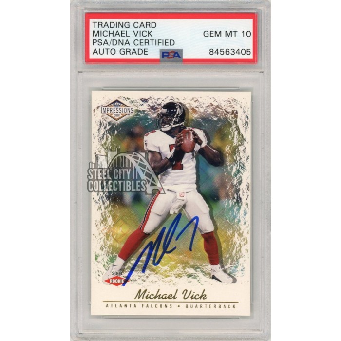 Michael Vick 2001 Pacific Impressions Autograph Rookie Card /280 #149 ...