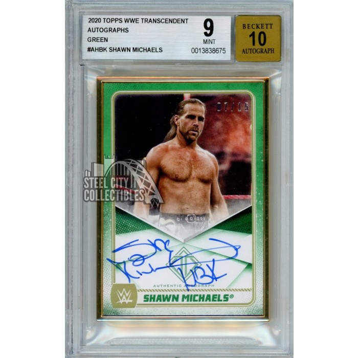Shawn Michaels 2020 Topps Transcendent WWE Green Autograph Card 07/15 ...