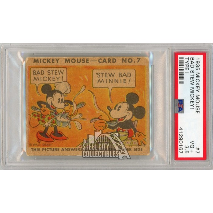 Mickey Mouse 1935 Walt Disney Type I Bad Stew Mickey! Card #7 PSA 3.5 ...