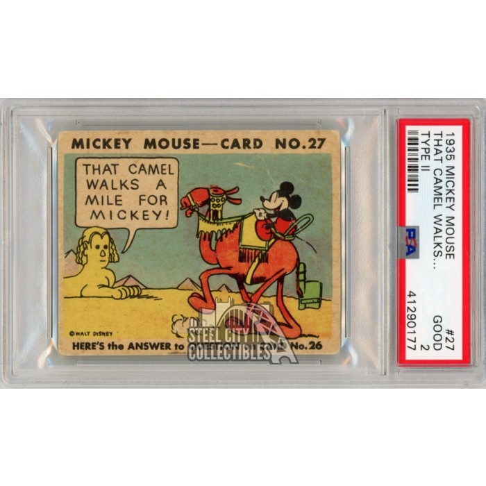 Mickey Mouse 1935 Walt Disney Type II That Camel Walks... Card #27 PSA ...