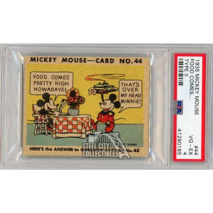 Mickey Mouse 1935 Walt Disney Type II Food Comes... Card #44 PSA 4 ...