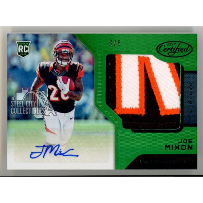 Joe Mixon 2017 Panini Certified Emerald Autograph Rookie Patch Card 3/5 ...