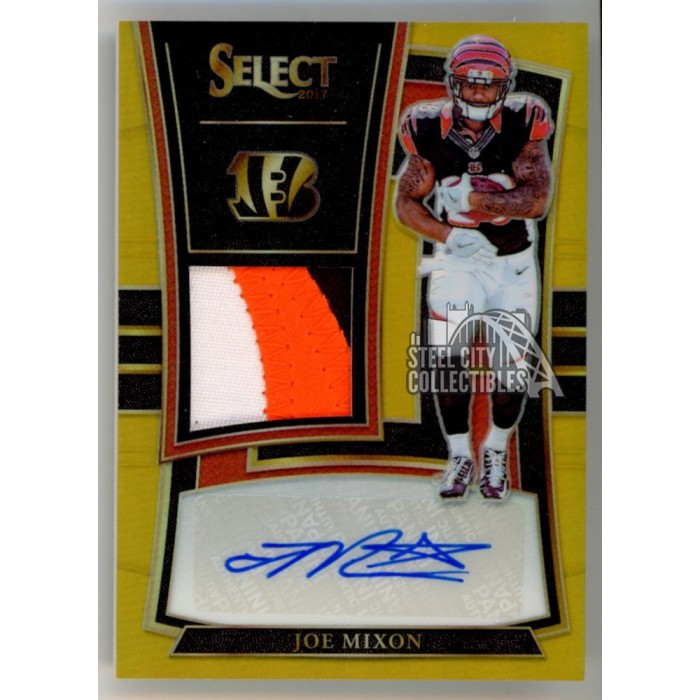 Joe Mixon 2017 Panini Select Gold Autograph Rookie Patch Card 02/10 ...