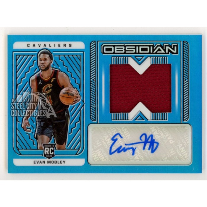 Evan Mobley 2021-22 Panini Obsidian Blue Autograph Rookie Jersey Card ...