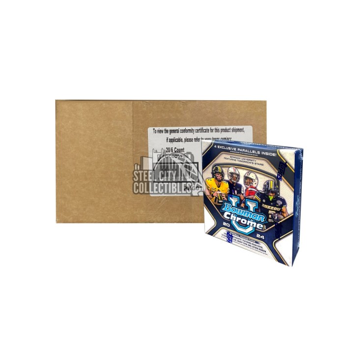 2024 Bowman University Chrome Football Monster 20-Box Case | Steel City ...