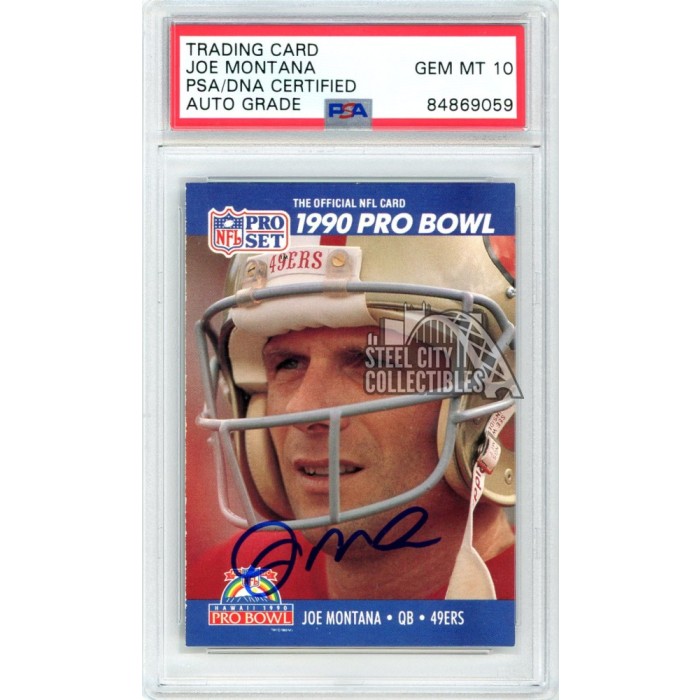 Joe Montana 1990 Pro Set Pro Bowl Autograph Card #408 PSA/DNA 10 ...