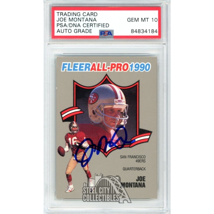 Joe Montana 1990 Fleer All Pro Autograph Card #1 PSA/DNA 10 | Steel ...