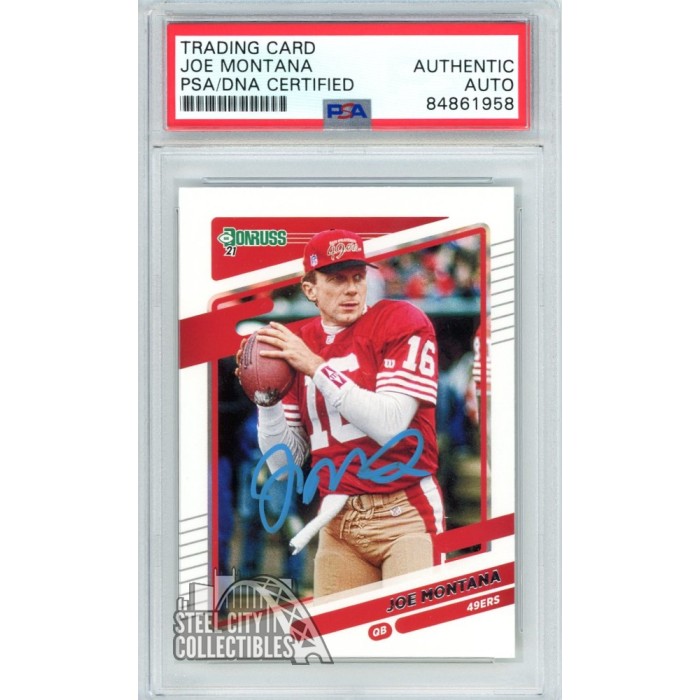 Joe Montana 2021 Panini Donruss Variation Autograph Card #57 PSA/DNA ...