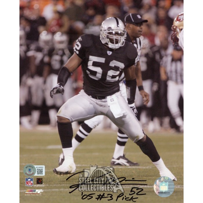 Kirk Morrison 05 #3 Pick Autographed Oakland Raiders 8x10 Photo - BAS ...