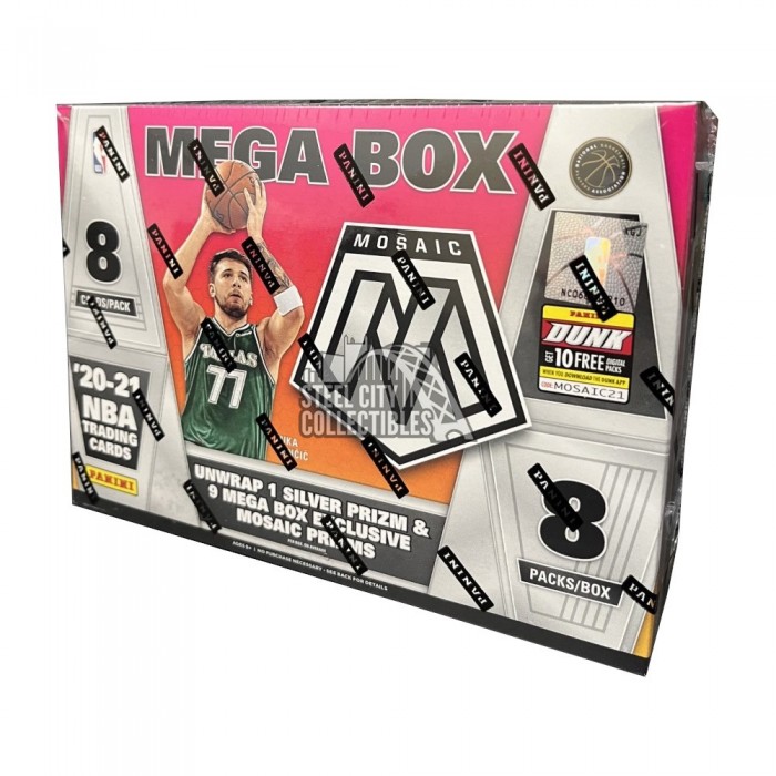 2020-21 Panini Mosaic Basketball Mega Box - Green Fluorescent Prizms ...