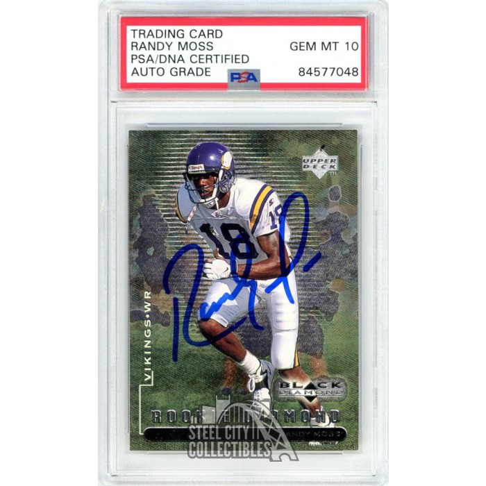 Randy Moss 1998 Upper Deck Black Diamond Autograph Rookie Card RC #97 ...