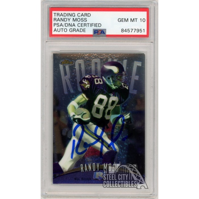 Randy Moss 1998 Topps Finest Autograph Rookie Card RC #135 PSA/DNA 10 ...