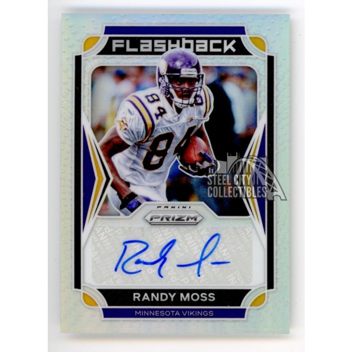 Randy Moss 2021 Panini Prizm Flashback Silver Autograph Card #FA-RM 25/ ...